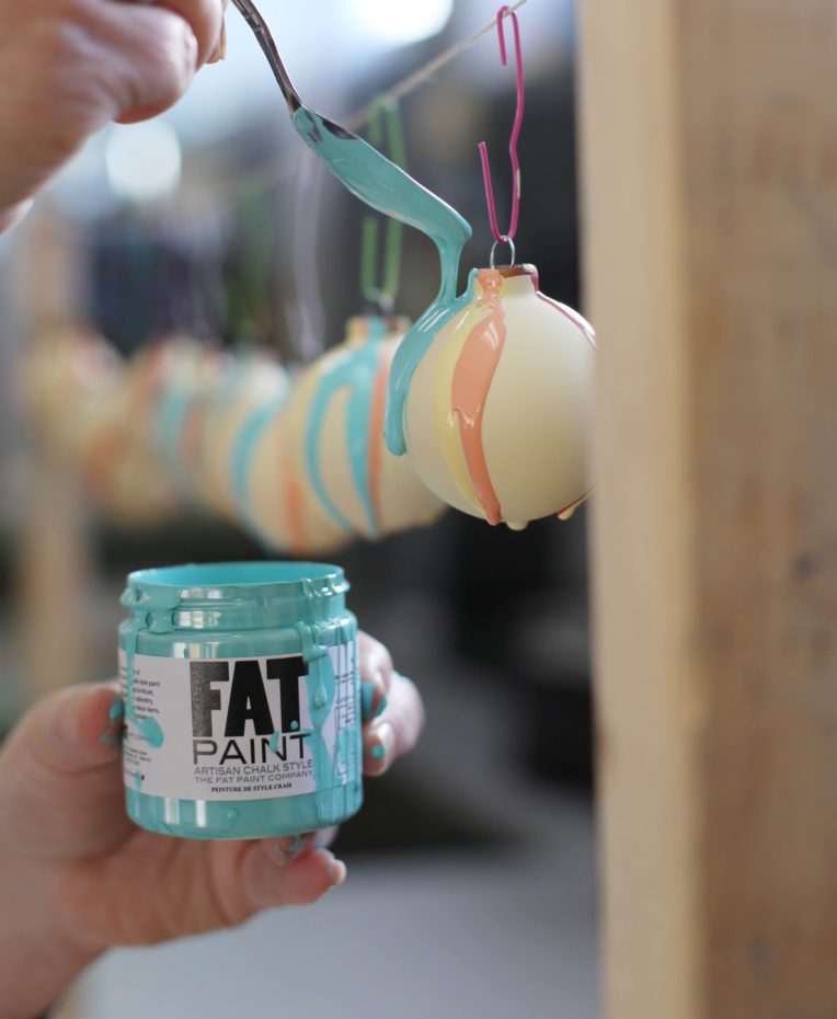 How To Create FAT-tastic Dipped Christmas Ornaments - FAT Paint